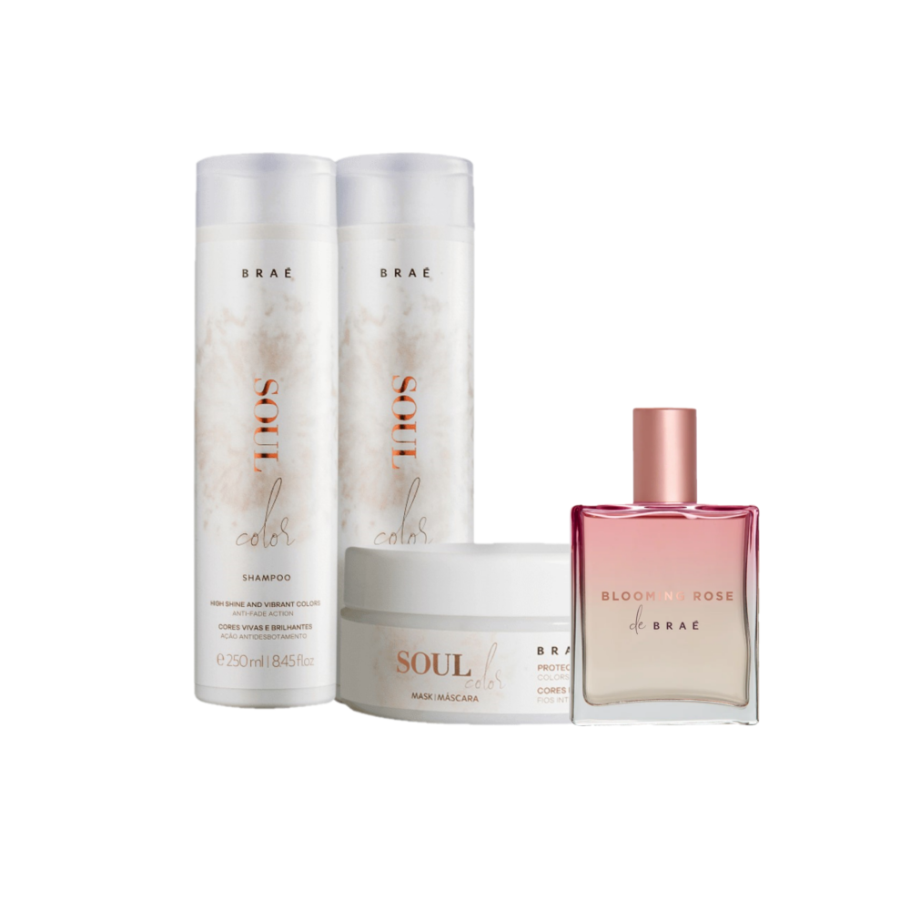 Kit Brae Soul Color Blooming Rose Quarteto (4 produtos) ÚNICO