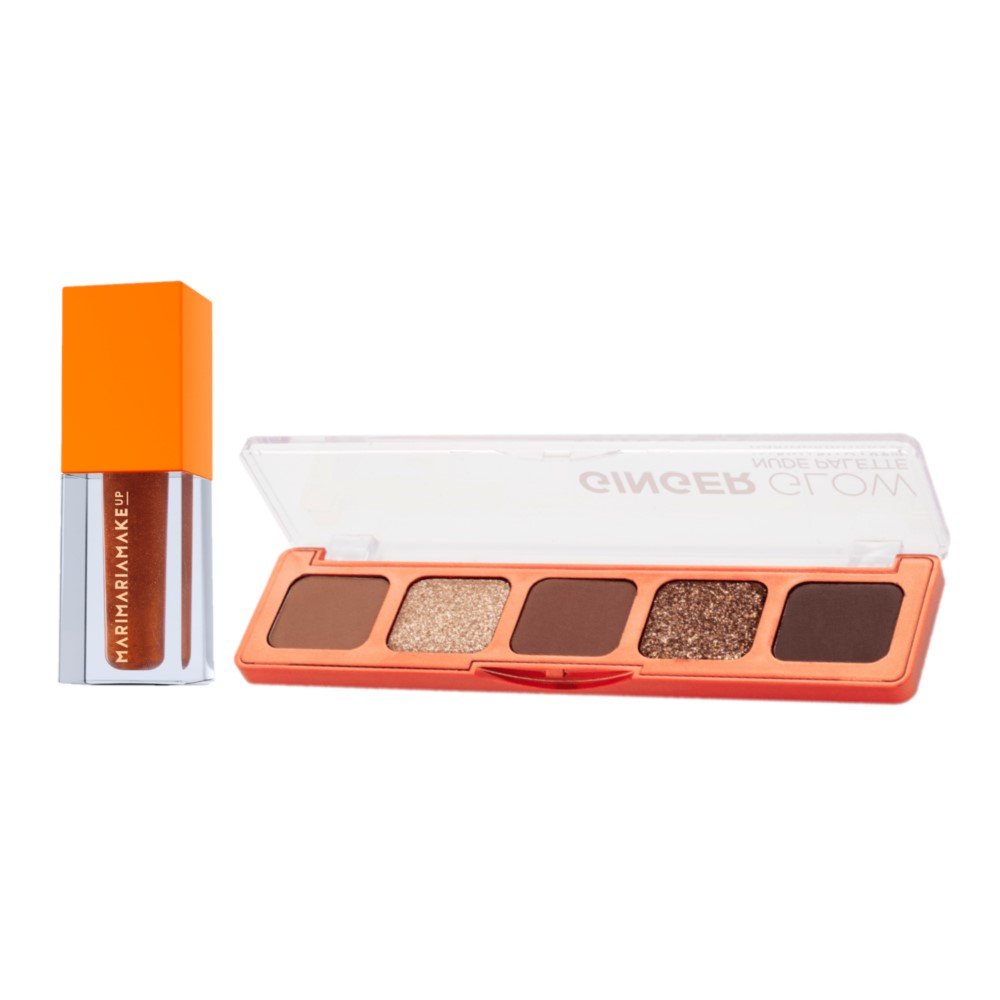 Kit Mari Maria Makeup Ginger Glow Nude Palette Kiss Bergamota (2 ...