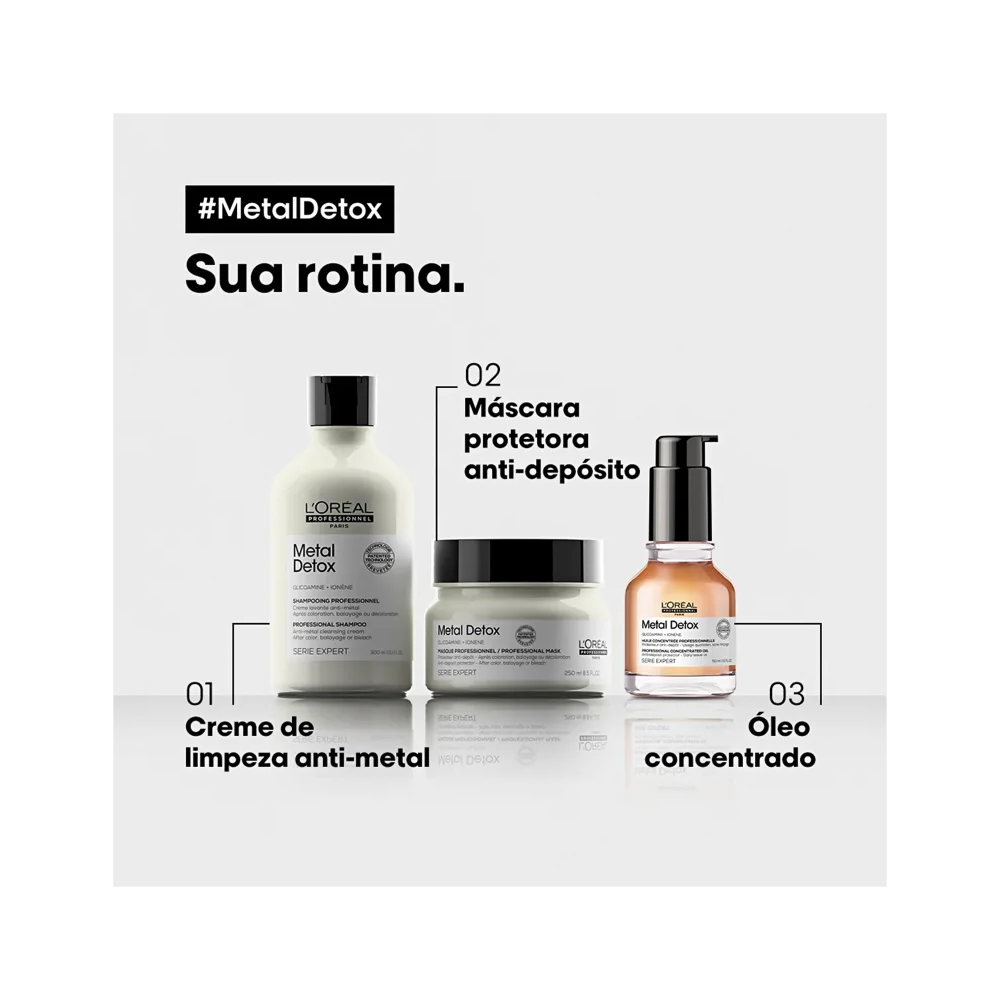 Kit LOreal Professionnel Metal Detox Huile - Oleo Capilar 50ml (3 ...