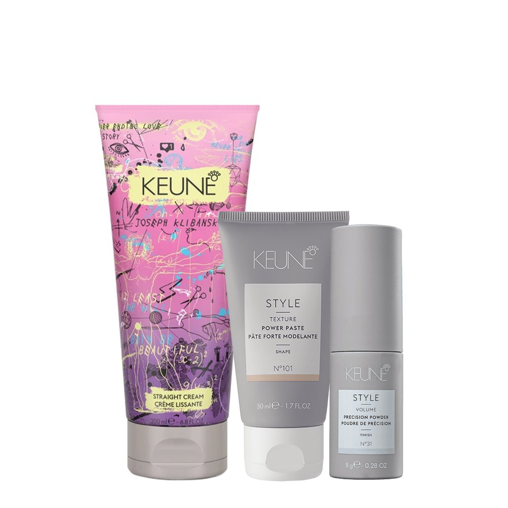 Kit Keune Style Power Paste Straight Cream EL Powder (3 produtos) ÚNICO