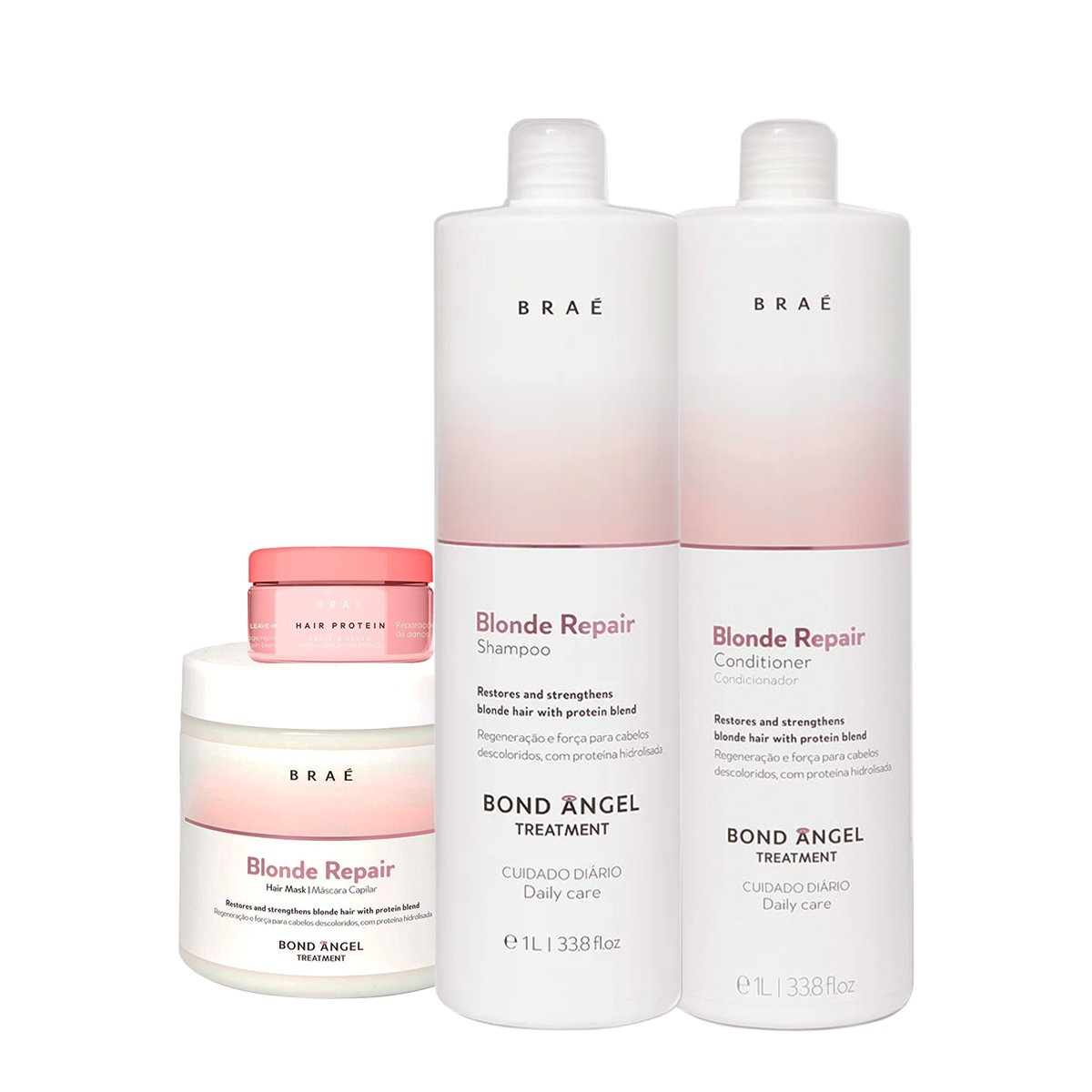 Kit Brae Blonde Repair Trio Litro e Hair Protein (4 produtos) ÚNICO