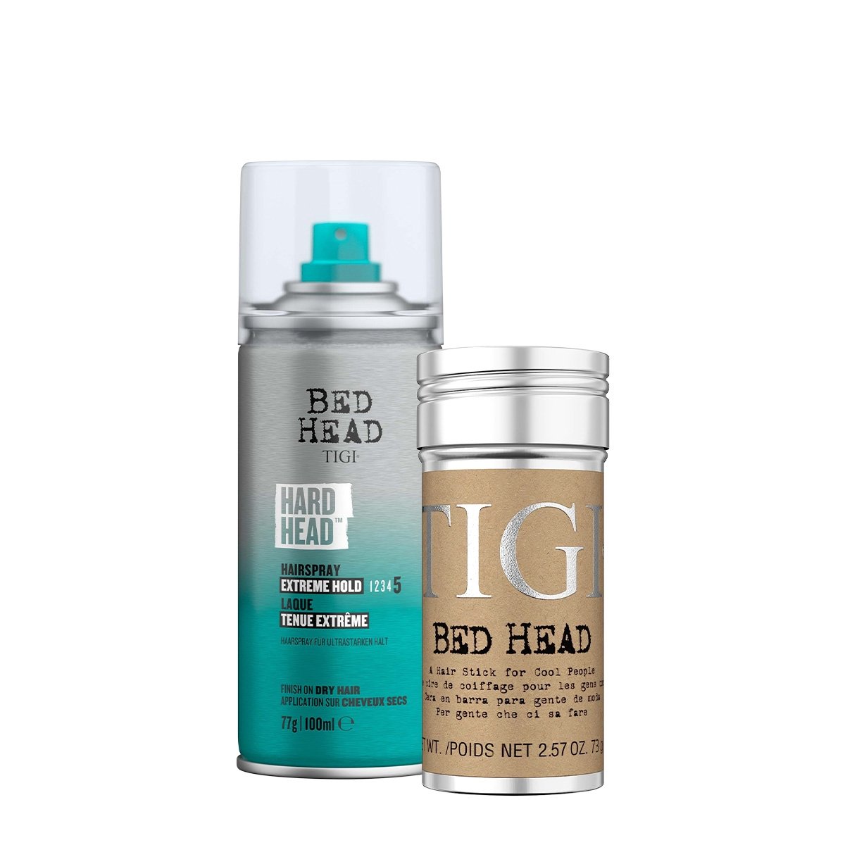 Kit TIGI Bed Head Hard Head Spray Fixador e Hair Stick Cera em Bastao ...