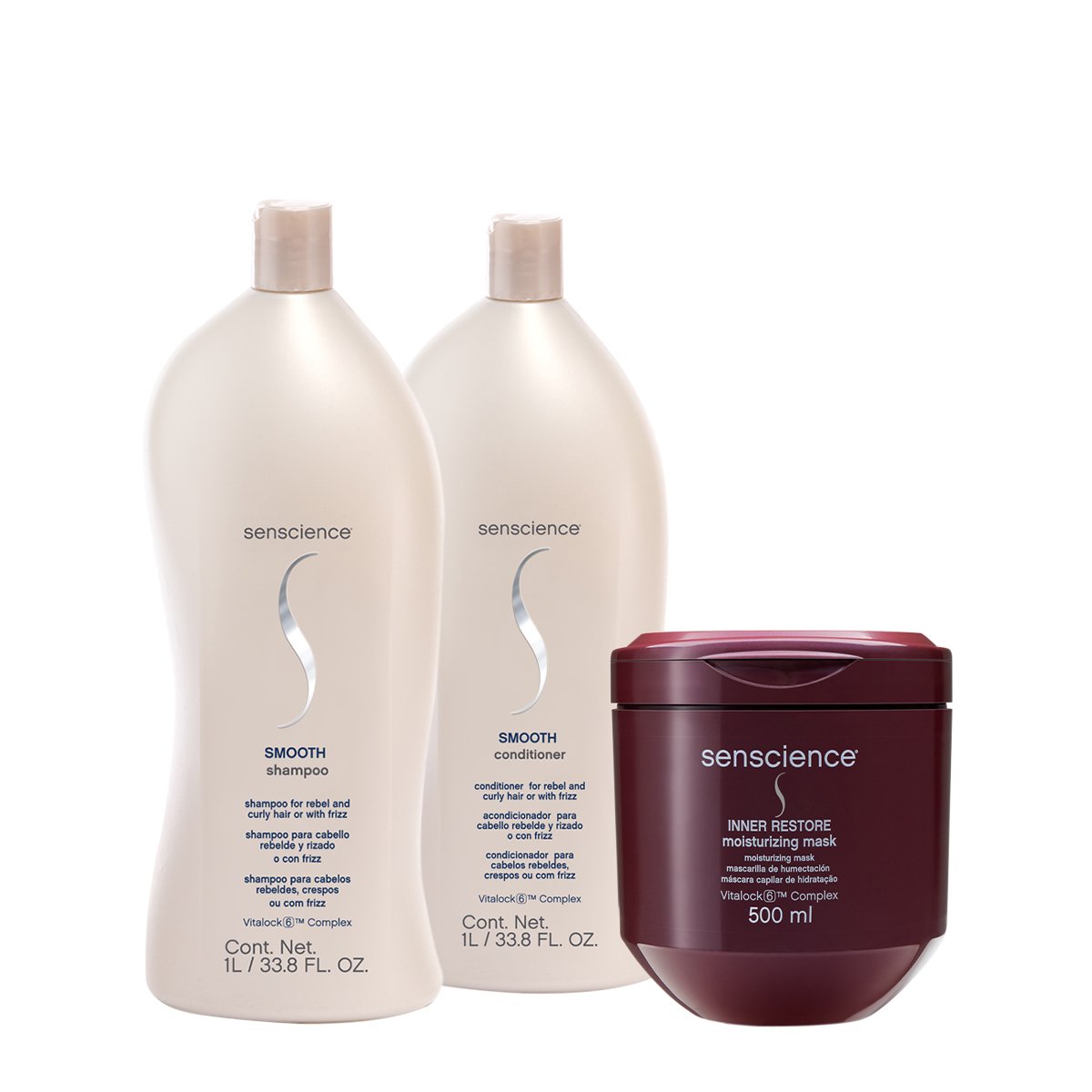 Kit Senscience Smooth Inner Restore Salon Total (3 produtos) ÚNICO