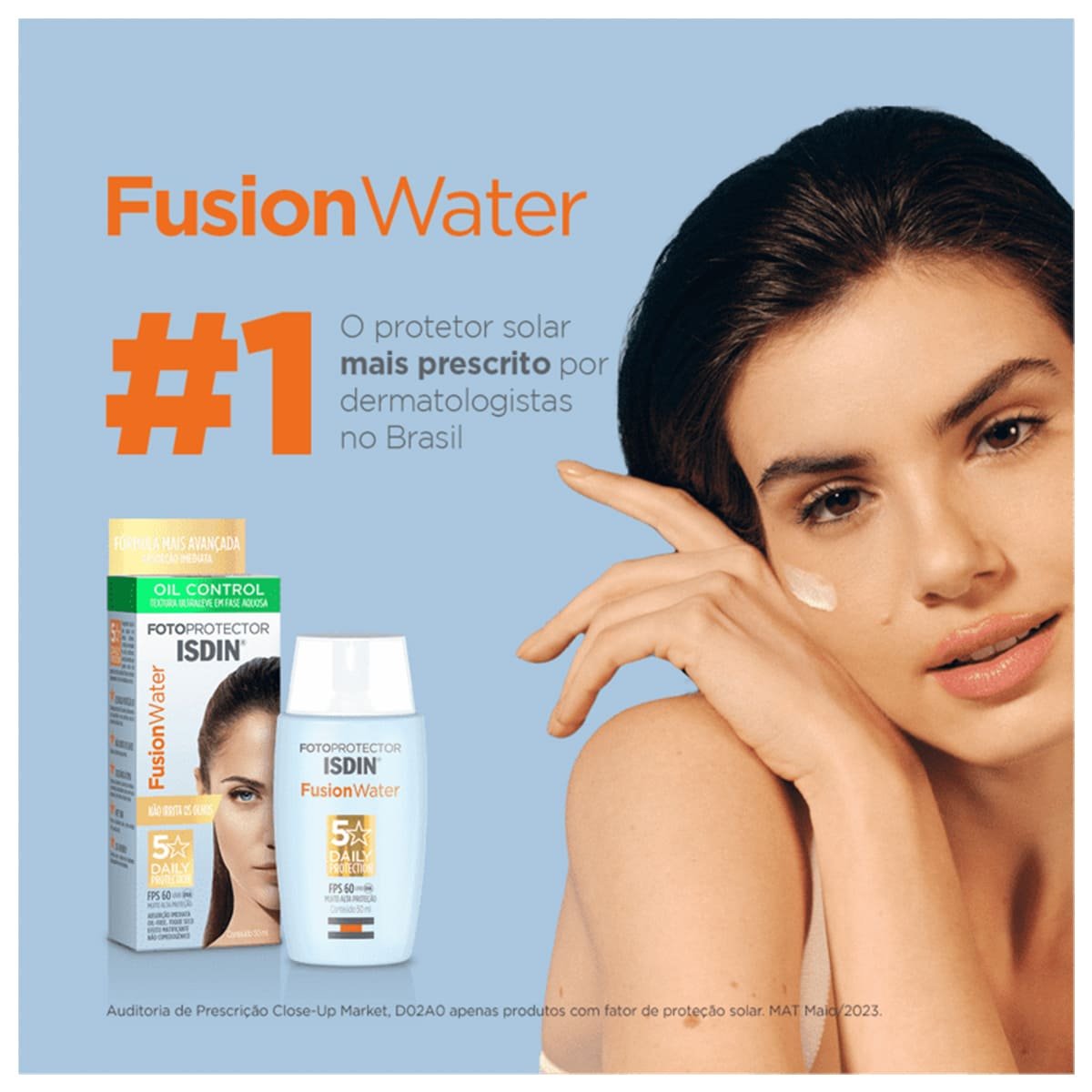 ISDIN Fotoprotector Fusion Water FPS 60 - Protetor Solar Facial 30ml 30ml