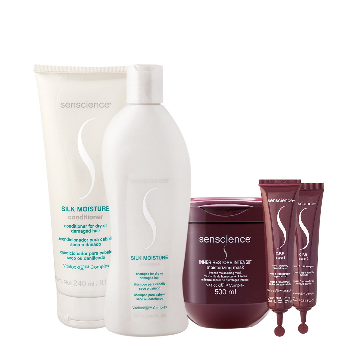 Kit Senscience Silk Moisture Intensif CPR Home Care Ampola (5 produtos ...