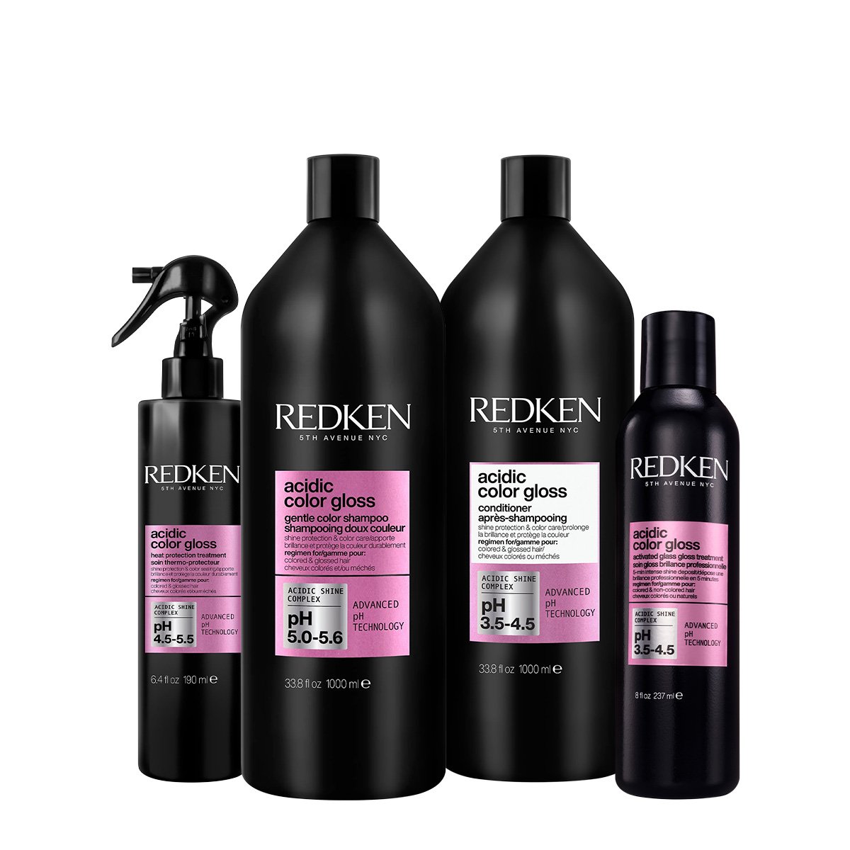 Kit Redken Acidic Color Gloss Rinse Out Salon (4 produtos) ÚNICO