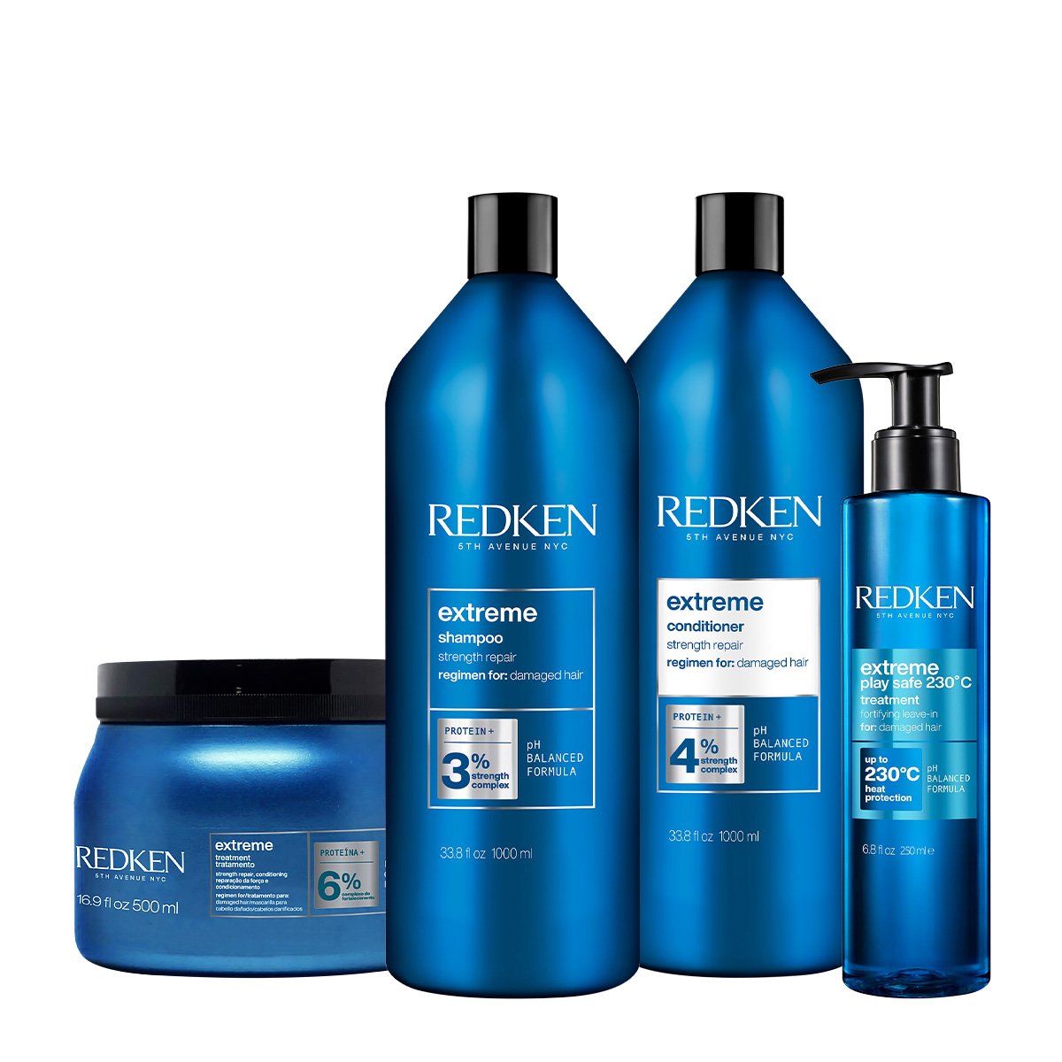 Kit Redken Extreme Salon Total Leave-in (4 produtos) ÚNICO