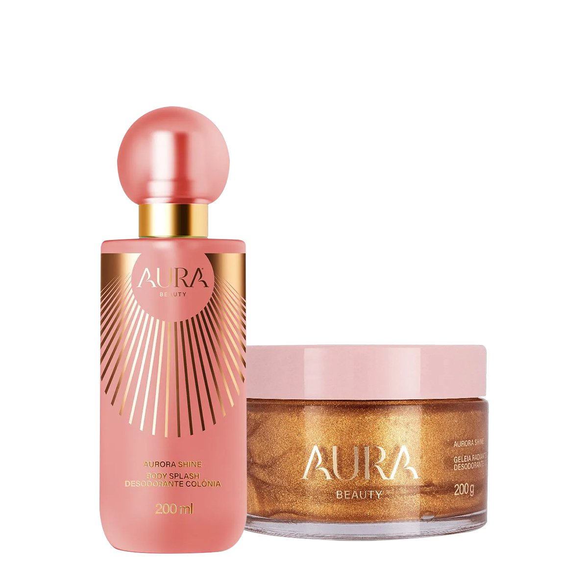 Kit Aura Beauty Aurora Shine Geleia Iluminadora Body Splash (2 produtos ...