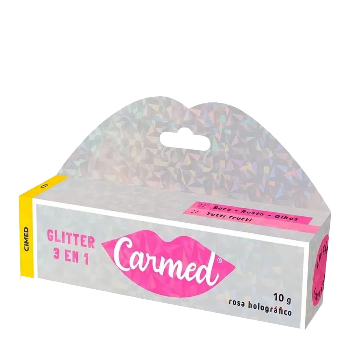 Carmed Glitter 3 em 1 Rosa Holografico - Hidratante Labial 10g 10g