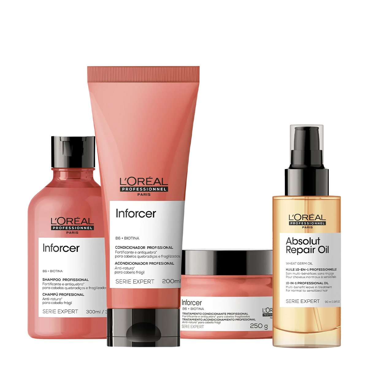 Kit LOreal Professionnel Inforcer Repair Home Care Oil 90 (4 produtos ...