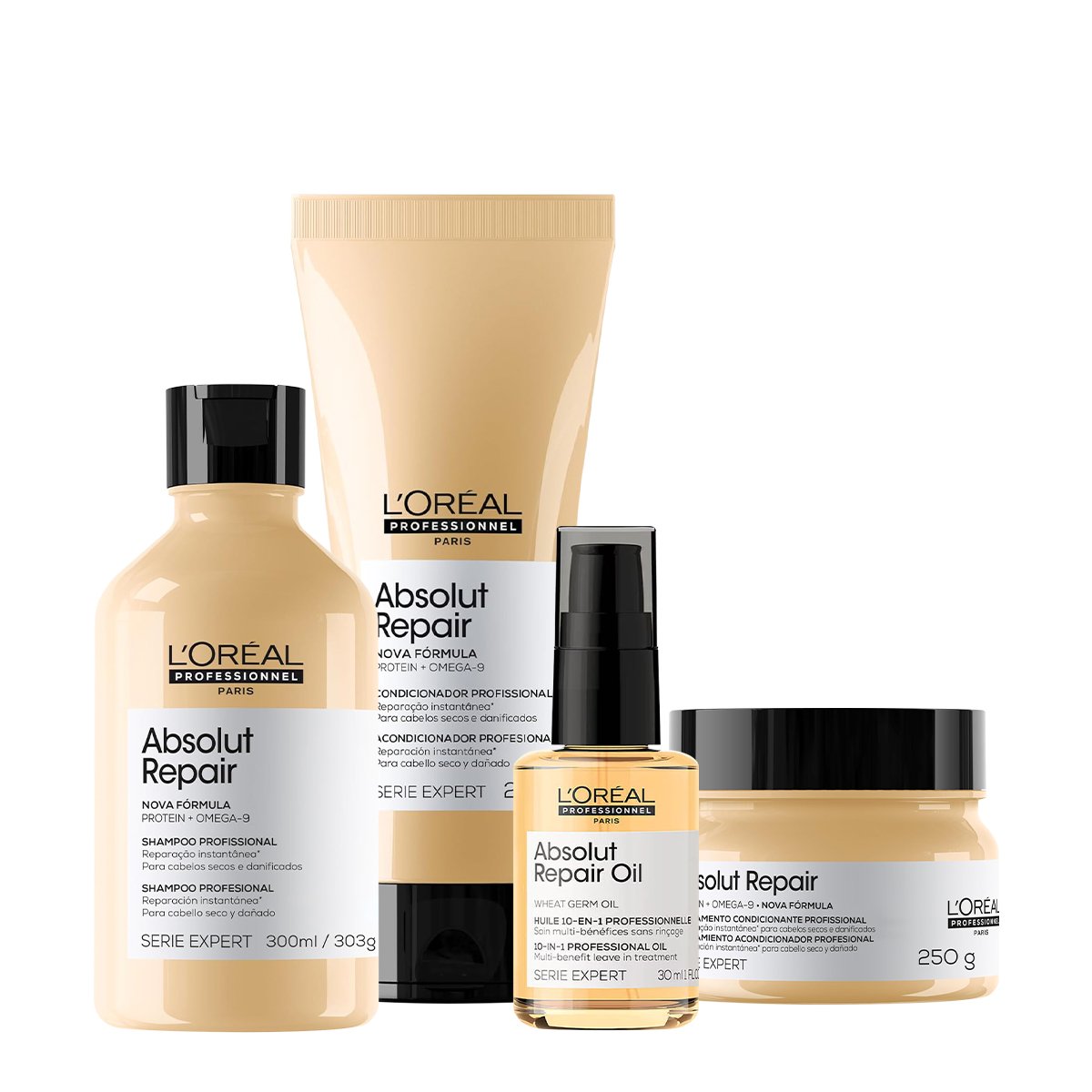 Kit LOreal Professionnel Absolut Repair Home Care Oil 30 (4 produtos) ÚNICO