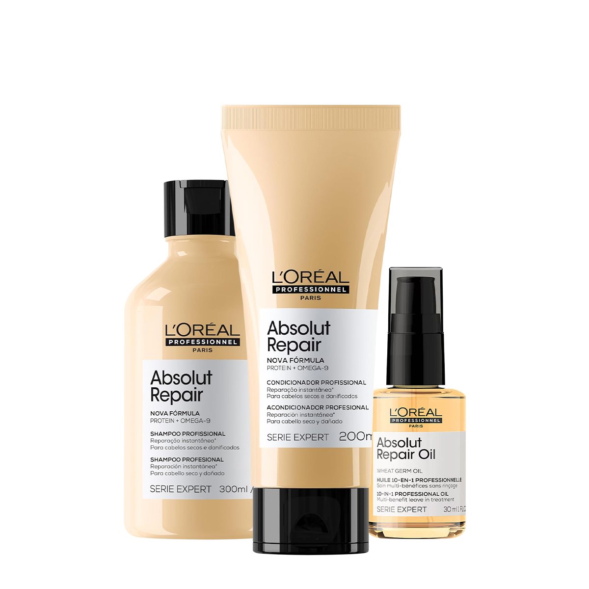 Kit LOreal Professionnel Absolut Repair Duo Oil 30 (3 produtos) ÚNICO