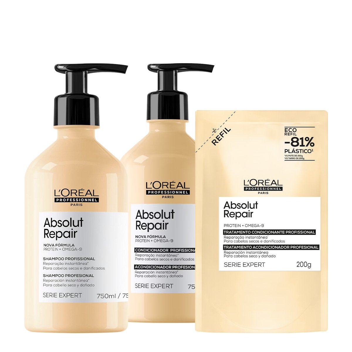 Kit LOreal Professionnel Absolut Repair Duo 750 Mascara Refil (3 ...