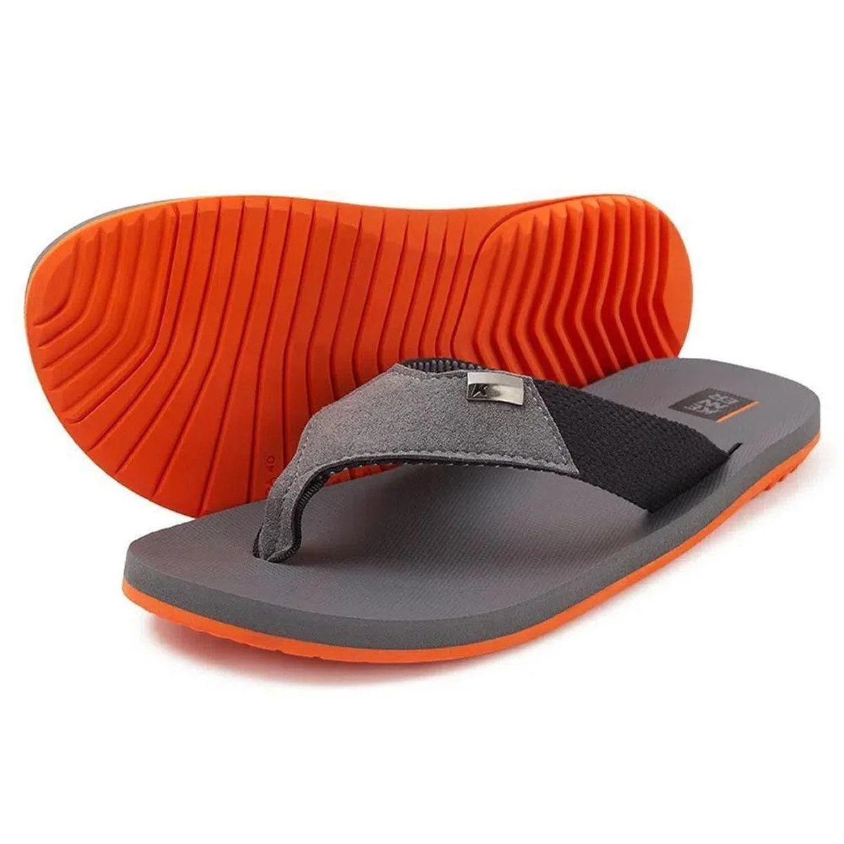 Sandália Kenner Kasual Conquest Wide Masculina - Cinza Cinza