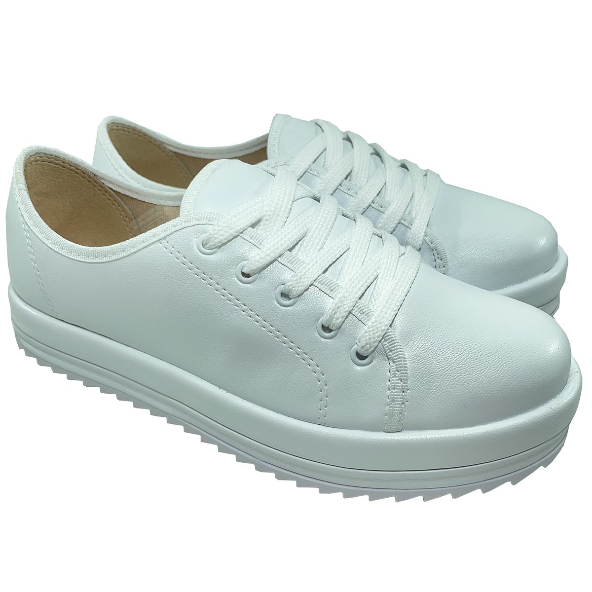 Tênis Beira Rio Casual Tratorado Feminino - Branco Branco