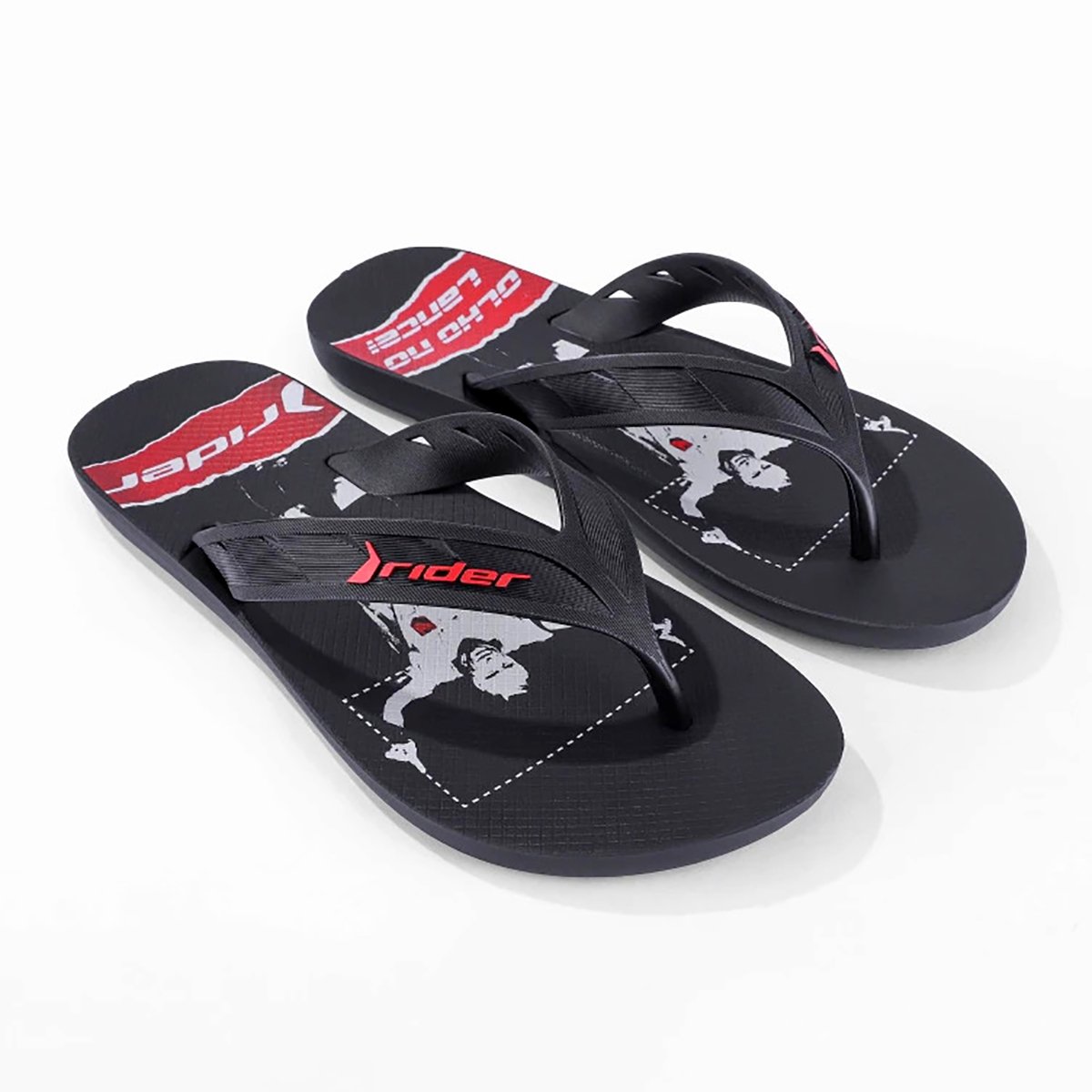 Chinelo Rider Street Olé Masculino - Preto Preto