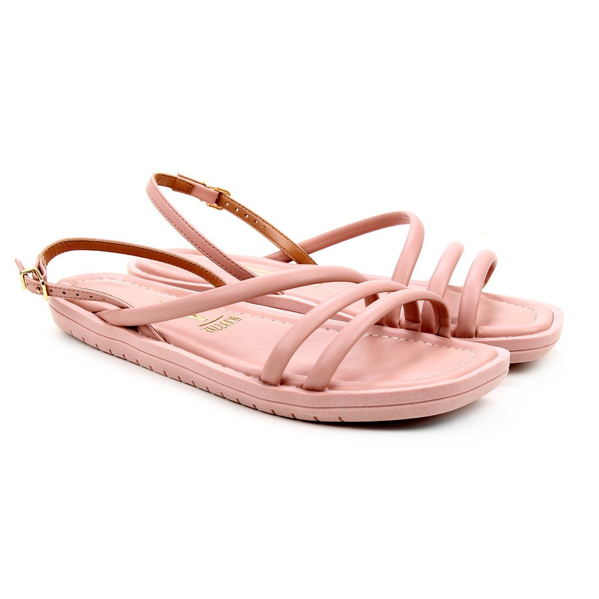 Rasteira Vizzano Multi Tiras Feminina - Rosa Rosa