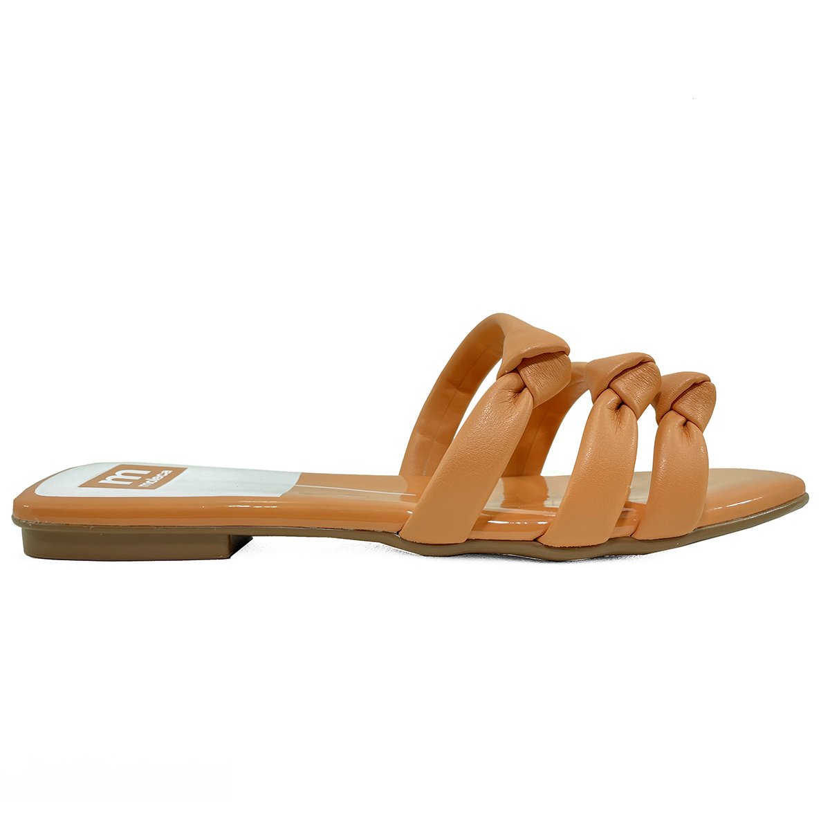 Rasteira Moleca Flat Nó Tiras - Coral Vermelho