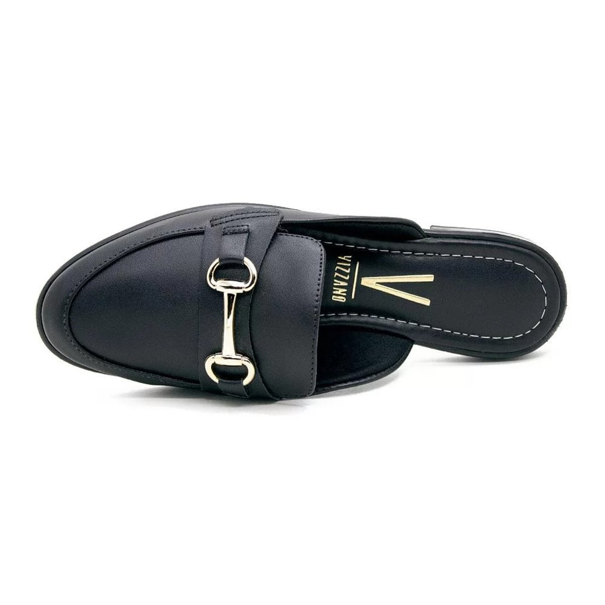 Mule Vizzano Metal Feminino - Preto Preto