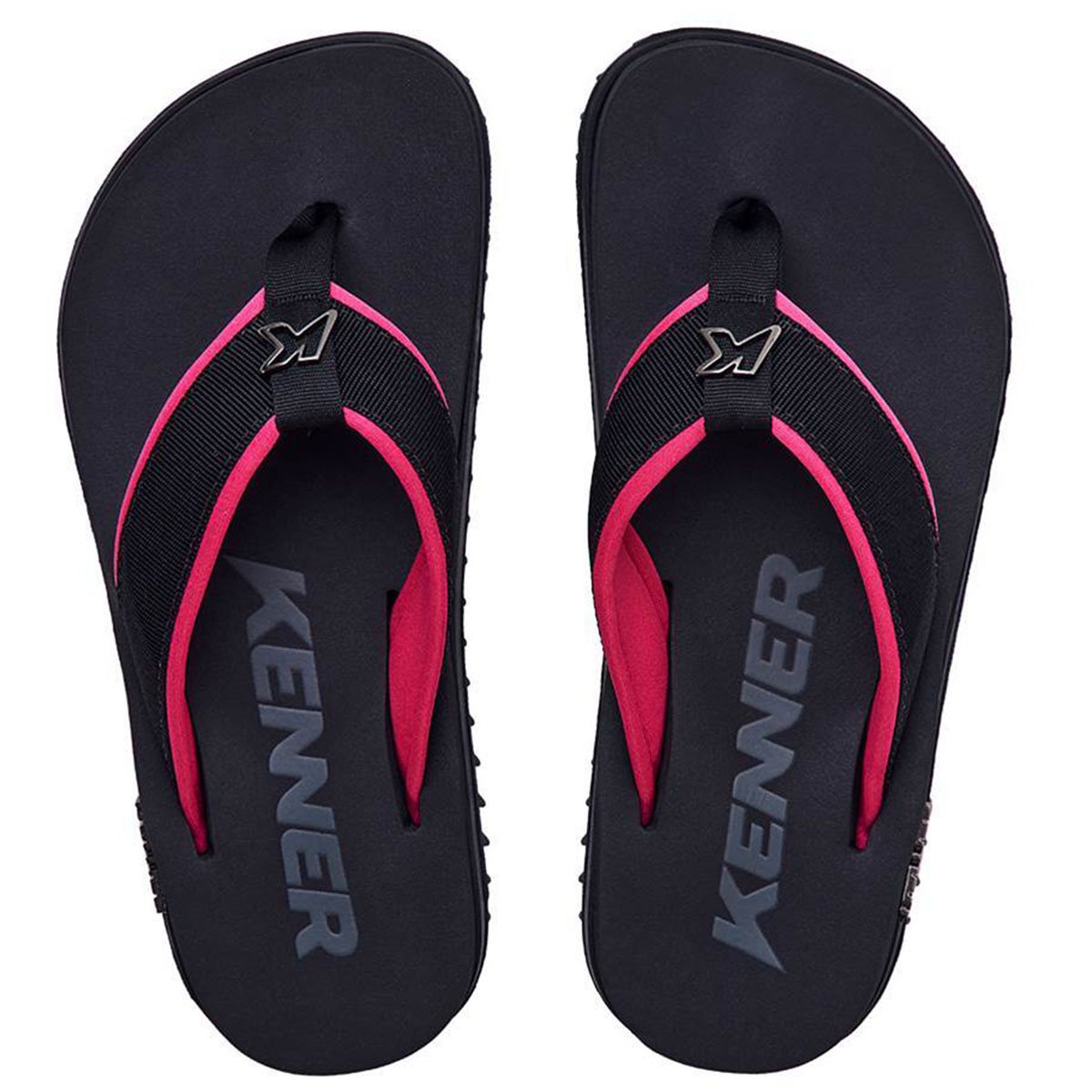 Sandália Kenner Kivah Cushy Masculina - Preto e Rosa Preto