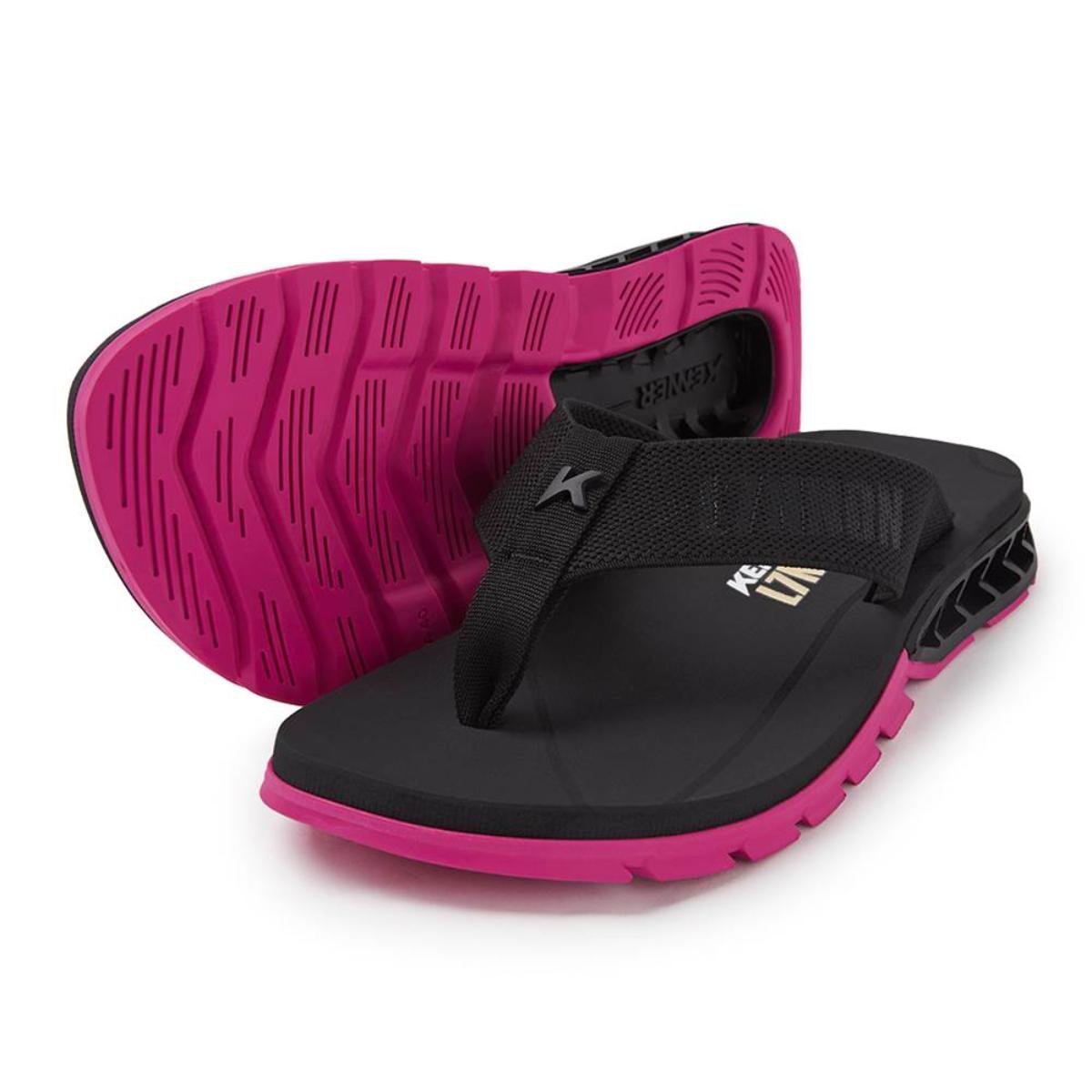 Chinelo Kenner Rakka Ampass L7 Masculino - Preto e Rosa Preto/Rosa