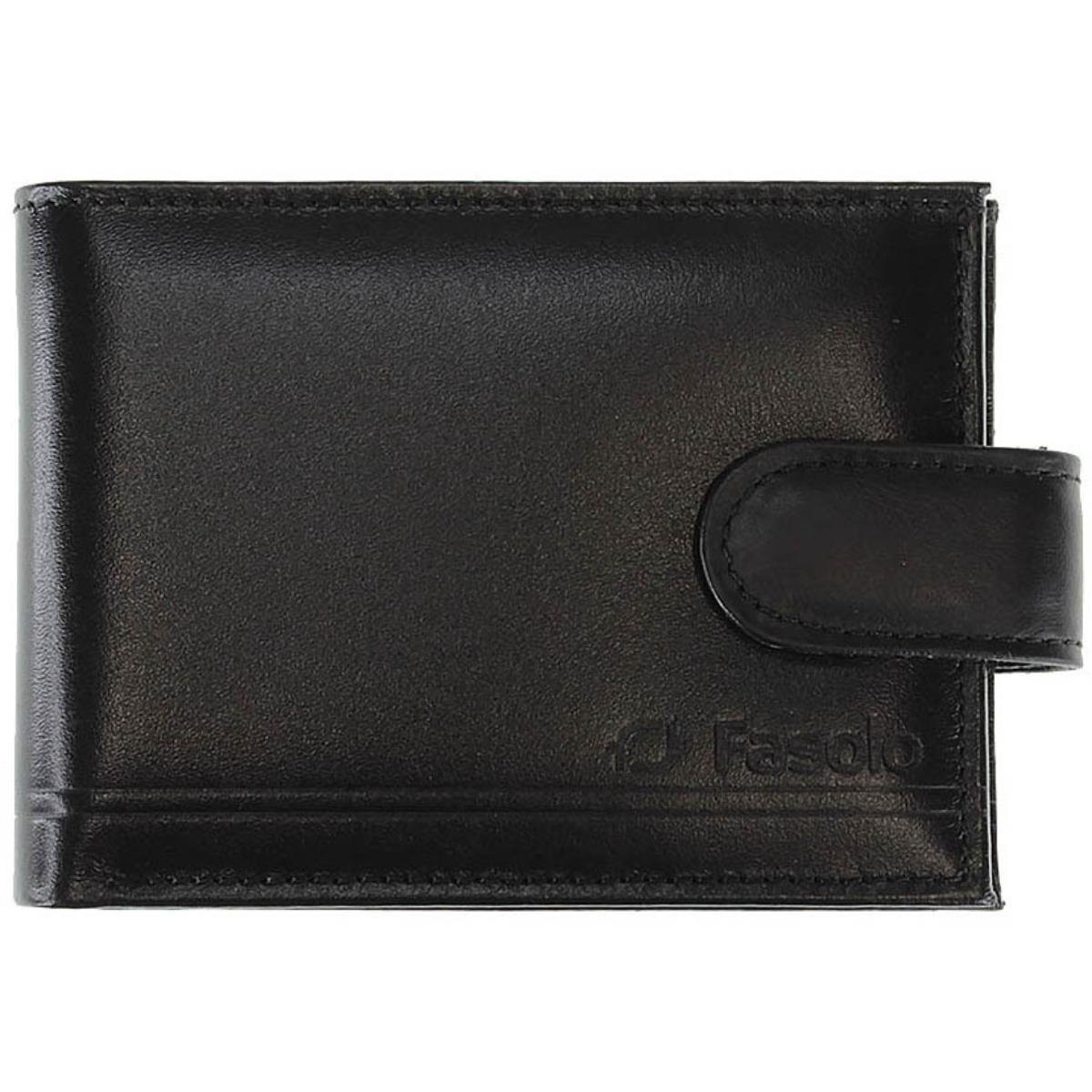 Carteira Fasolo Couro Masculina H061 - Preto Preto