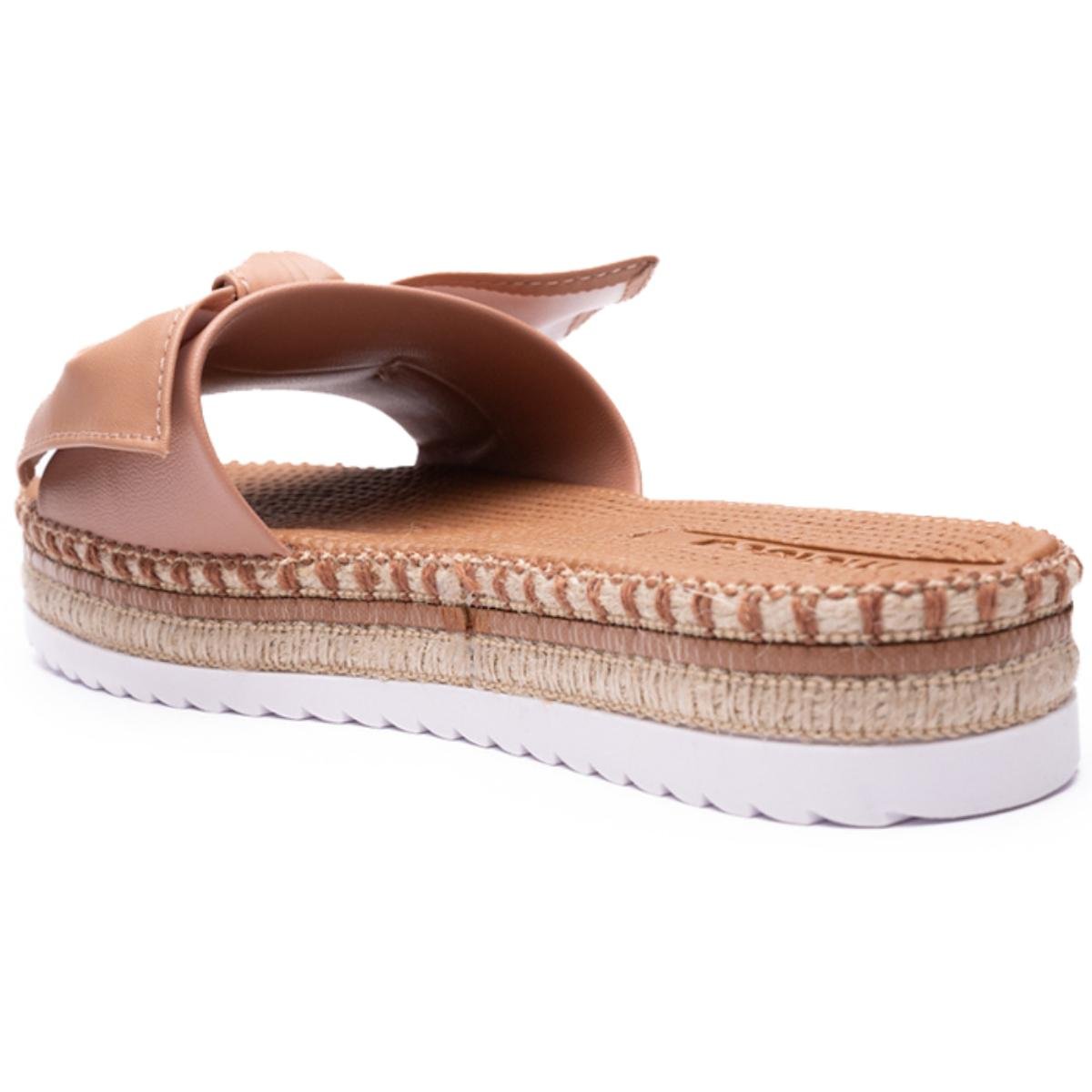 Rasteira Moleca Flat Laço Feminina - Nude Bege
