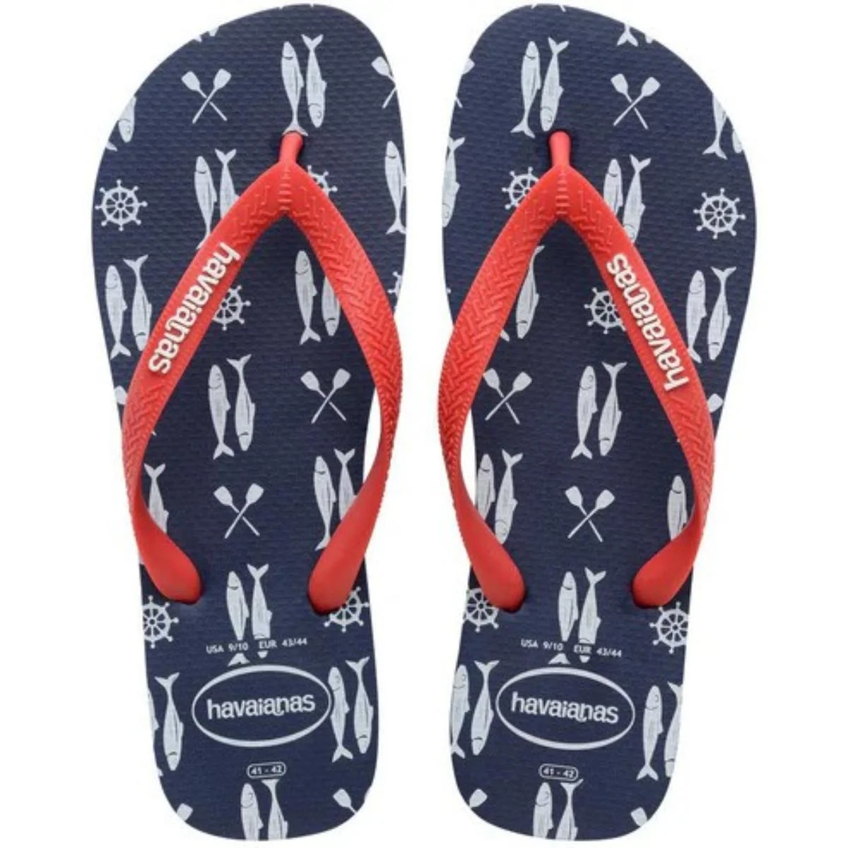 Chinelo Havaianas Top Nautical - Marinho e Vermelho Azul