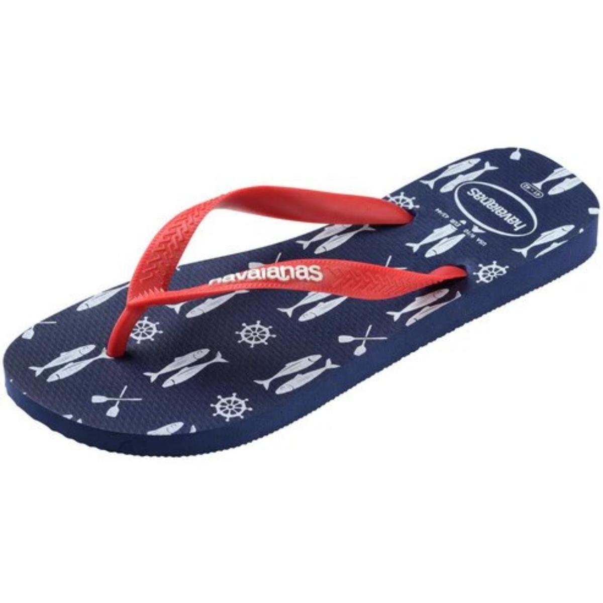 Chinelo Havaianas Top Nautical - Marinho e Vermelho Azul