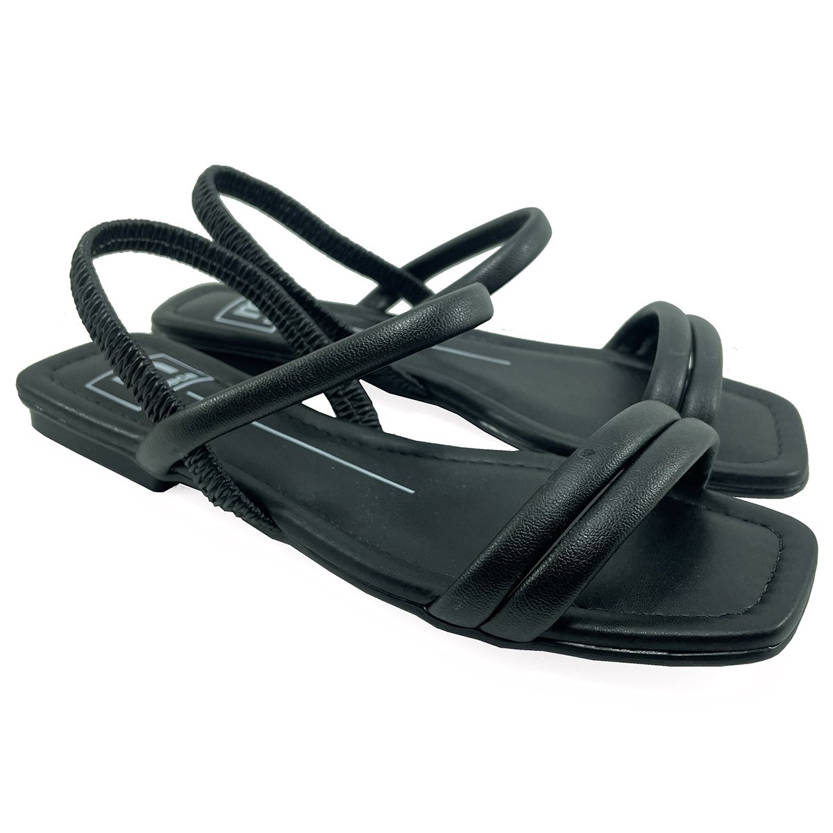 Rasteira Moleca Flat Com Elástico Feminina - Preto Preto