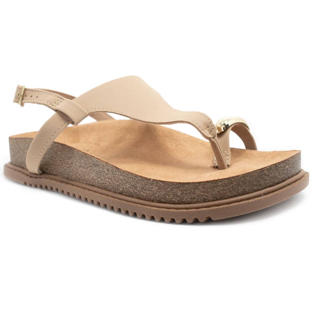 Papete Beira Rio Detalhe Feminina - Bege Bege