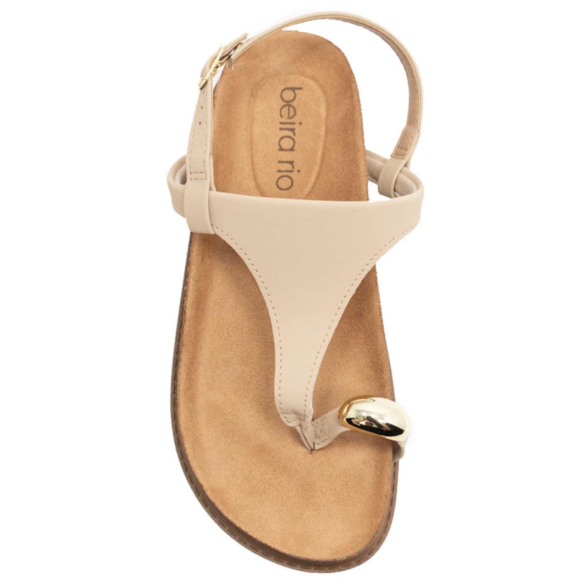 Papete Beira Rio Detalhe Feminina - Bege Bege