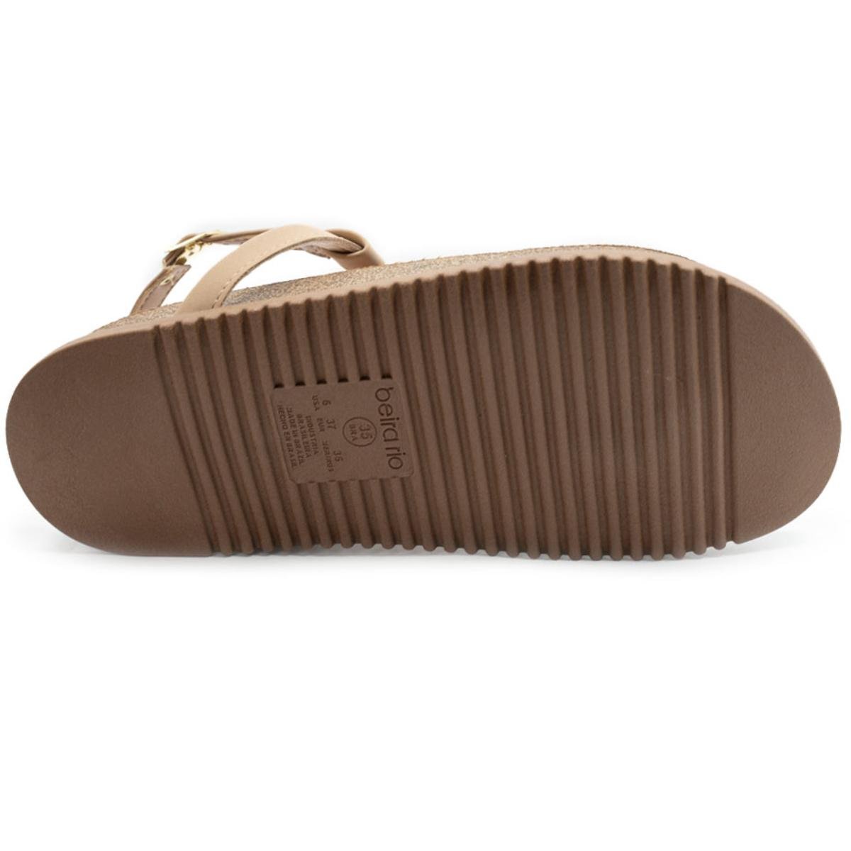 Papete Beira Rio Detalhe Feminina - Bege Bege