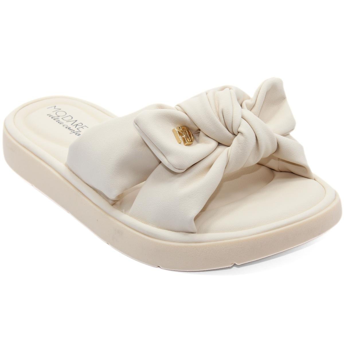 Chinelo Modare Ultraconforto Ortopédico Laço Feminino - Creme Bege