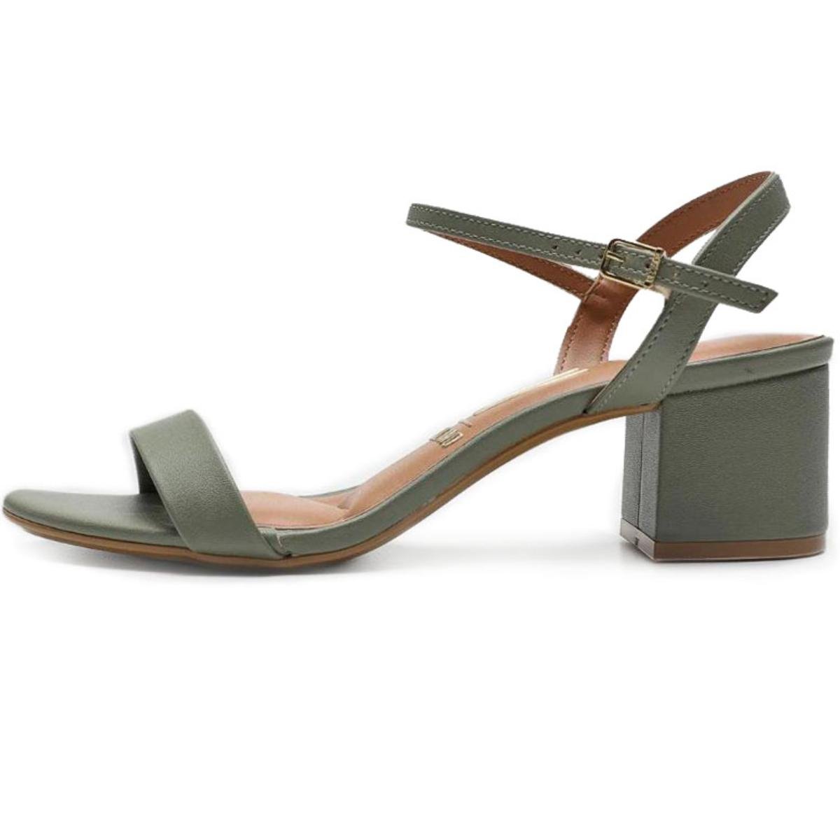 Sandália Vizzano Salto Médio Feminina - Verde Oliva Verde
