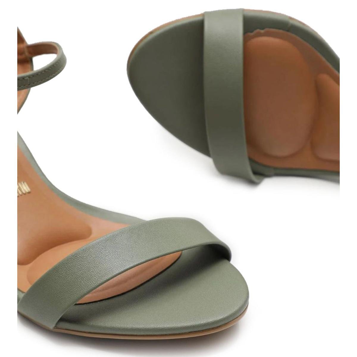 Sandália Vizzano Salto Médio Feminina - Verde Oliva Verde