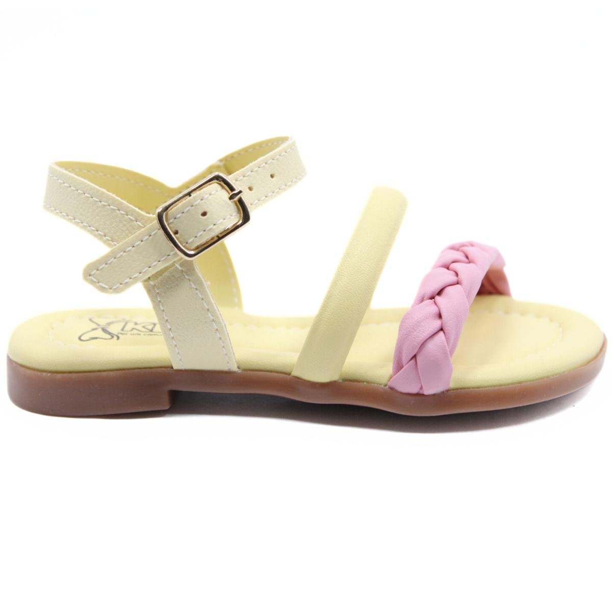 Sandália Klin Infantil Suami Mini Menina - Amarelo e Rosa Amarelo/Rosa