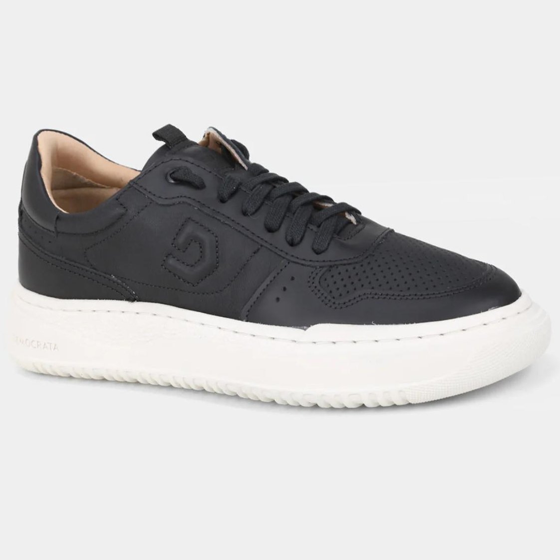 Tênis Couro Democrata Denim Block Masculino - Preto Preto