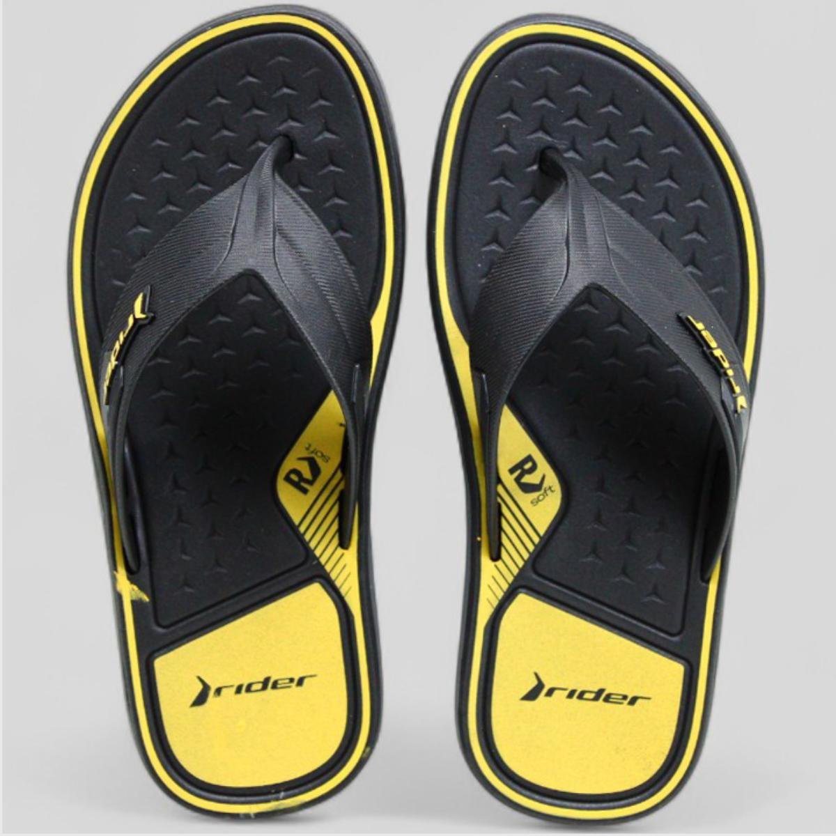 Chinelo Rider Weekend Masculino - Preto e Amarelo Preto/Amarelo