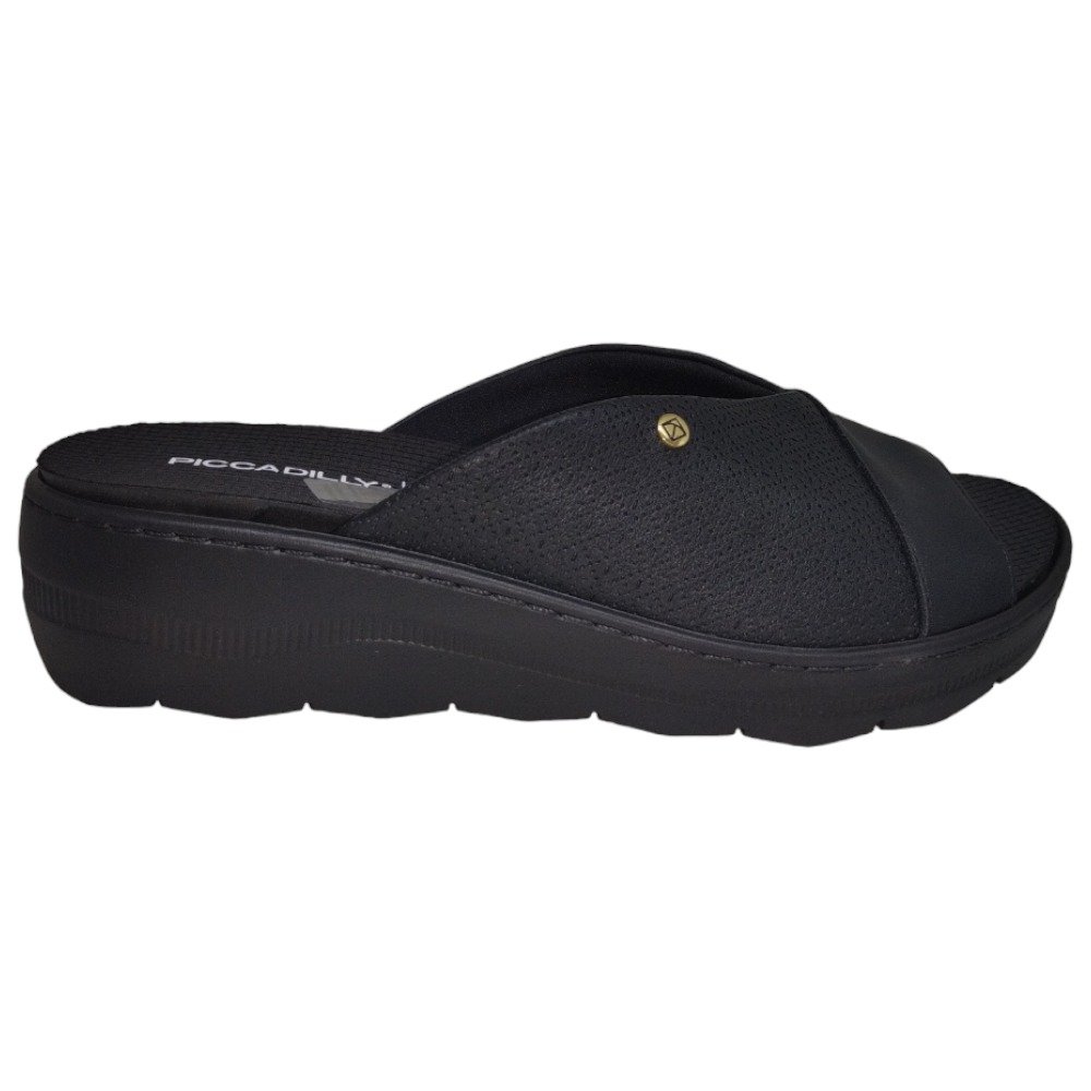 Tamanco Spa Anabela Médio Piccadilly 568056 Feminino - Preto Preto