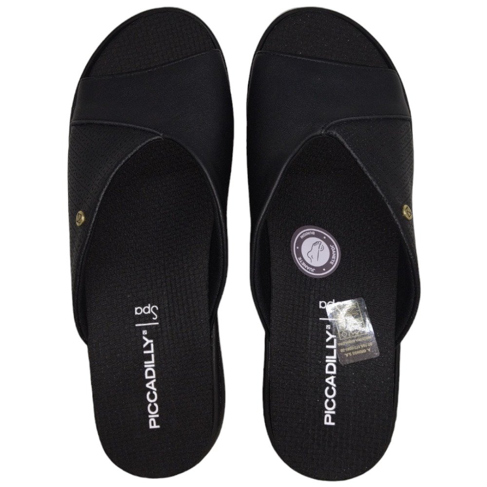 Tamanco Spa Anabela Médio Piccadilly 568056 Feminino - Preto Preto
