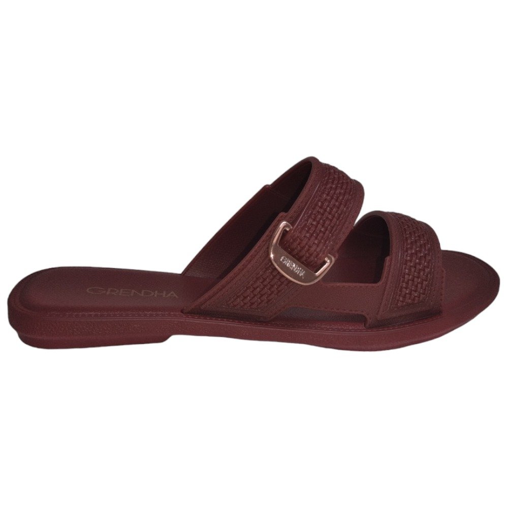 Chinelo Grendha Buriti Rafia Slide Grendene 18707 Feminino - Vinho Vermelho