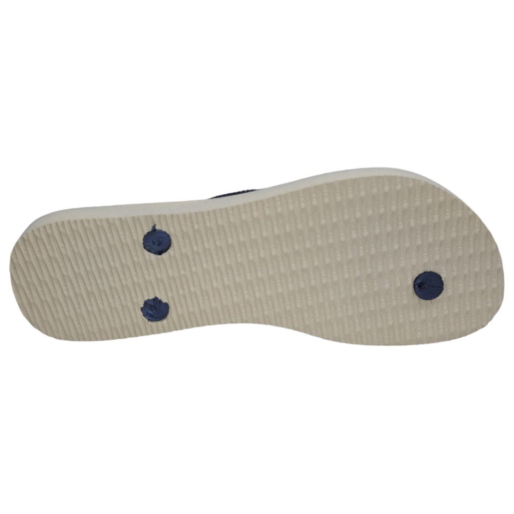 Chinelo Havaianas Slim Nautical Feminino - Bege/Marinho Azul