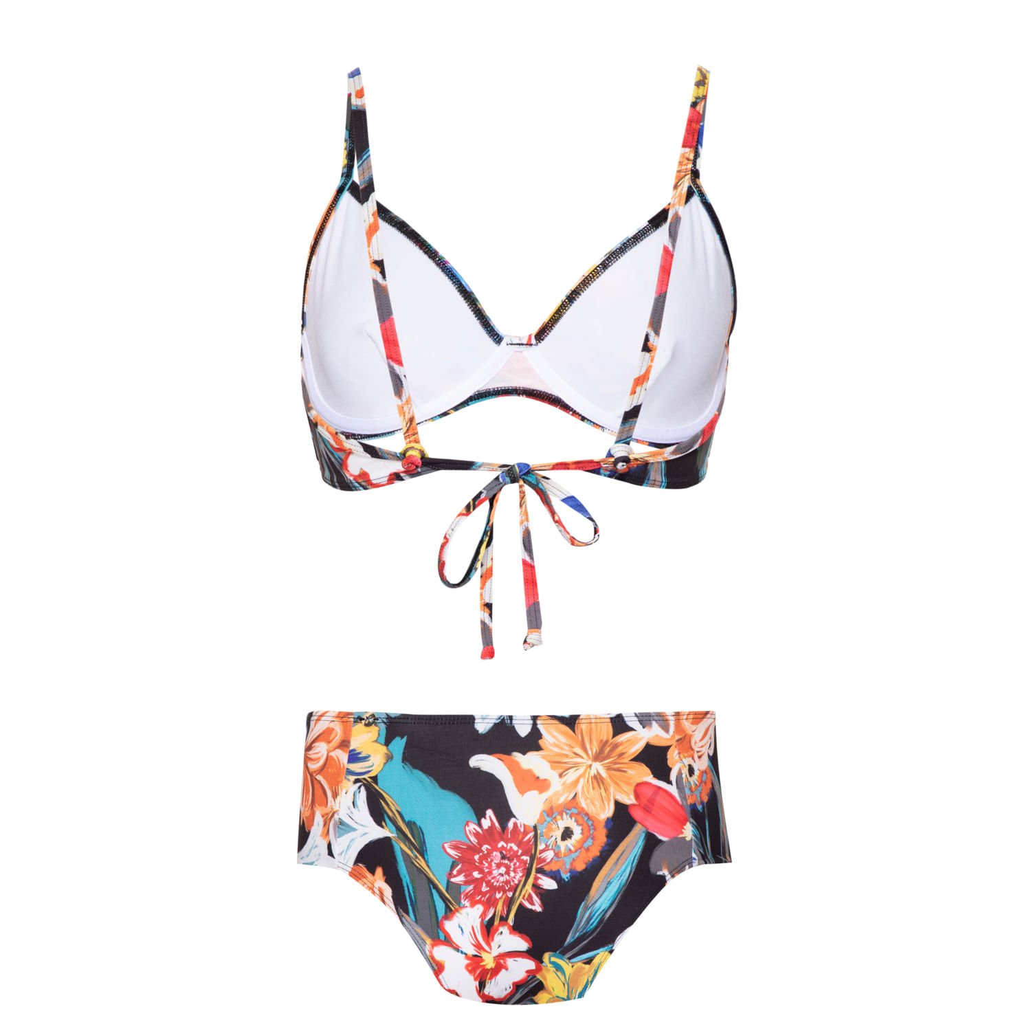 Conjunto de Biquíni Top Com Aro e Calcinha Lateral Duplo Hibisco | 095. ...