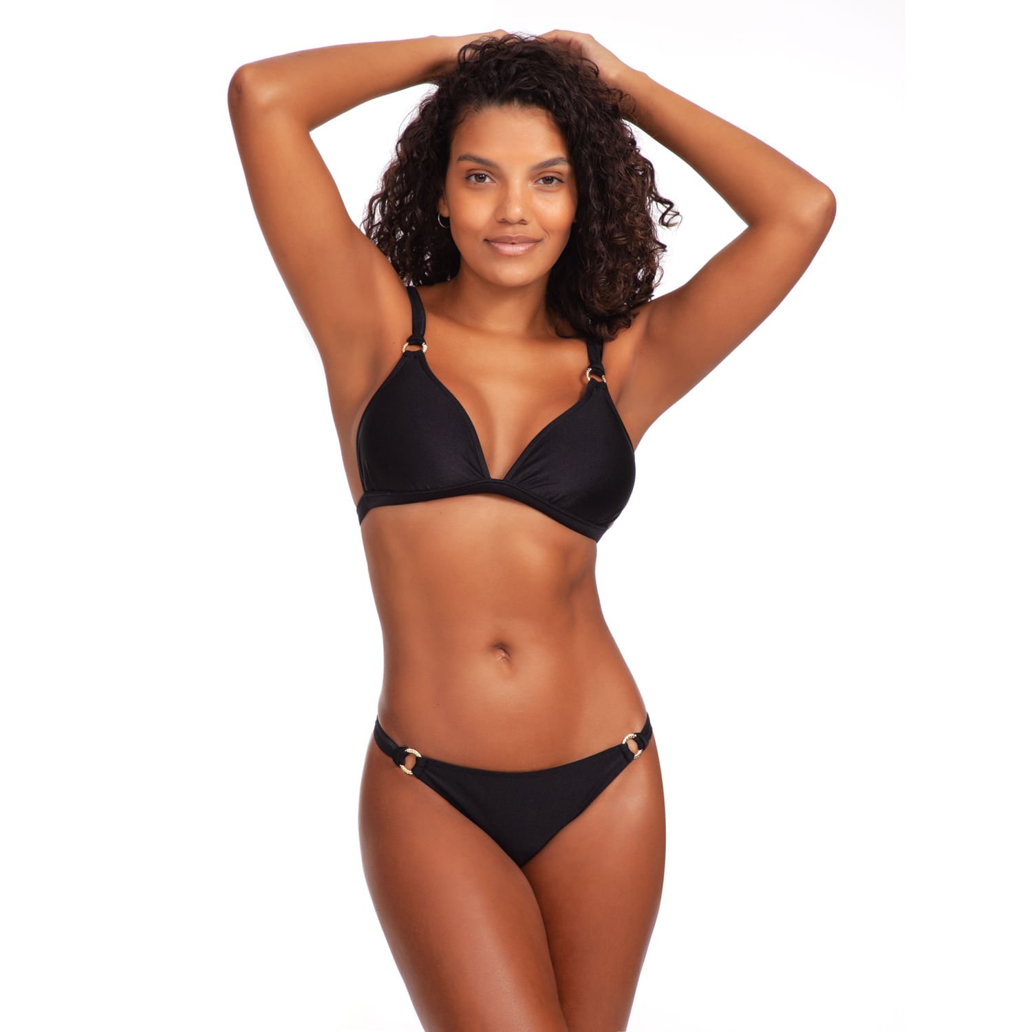 Conjunto De Biquíni Top Triangulo E Calcinha Biquíni Preto 660 725 Preto