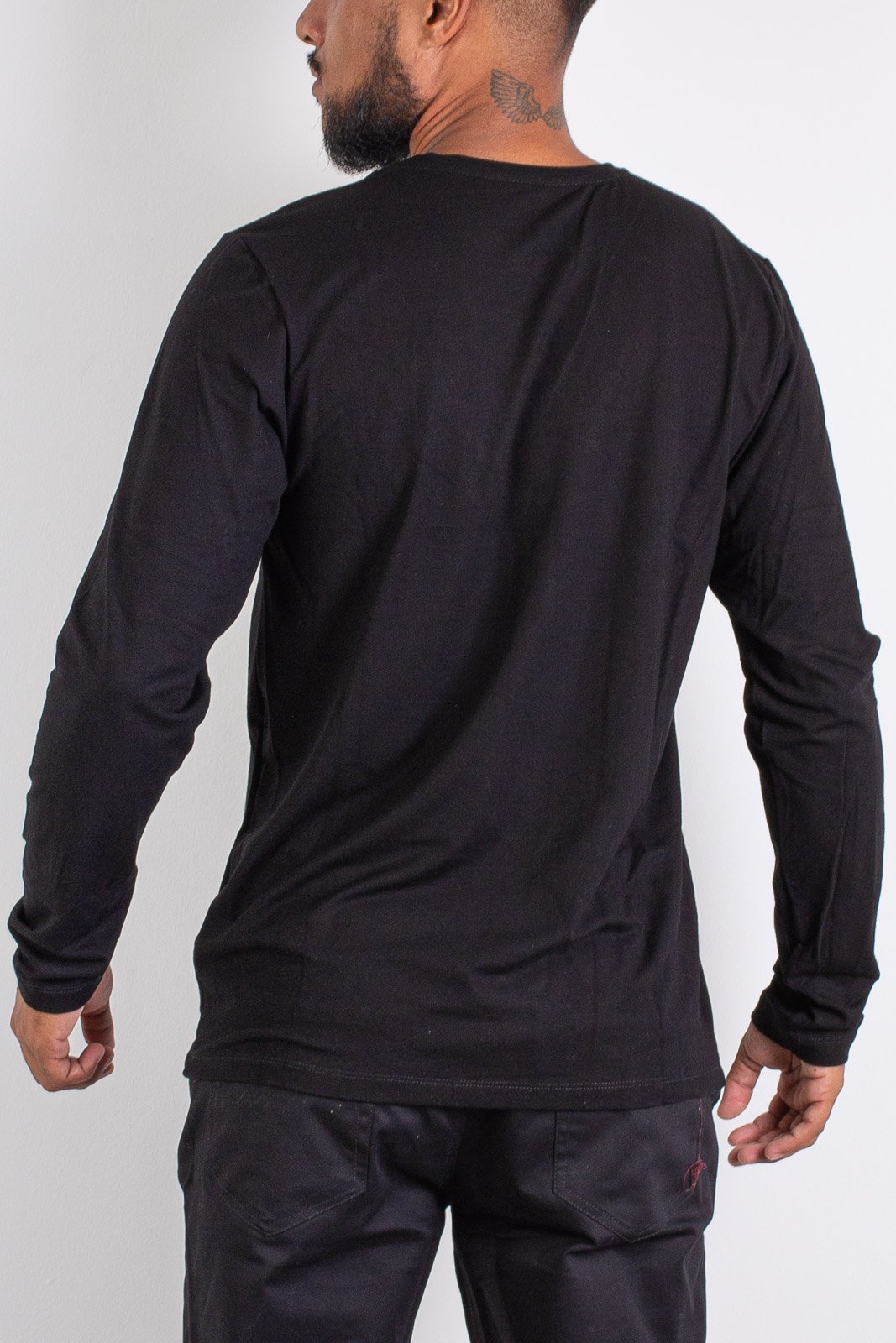 Camiseta masculina manga longa viscose premium 560111 Preto