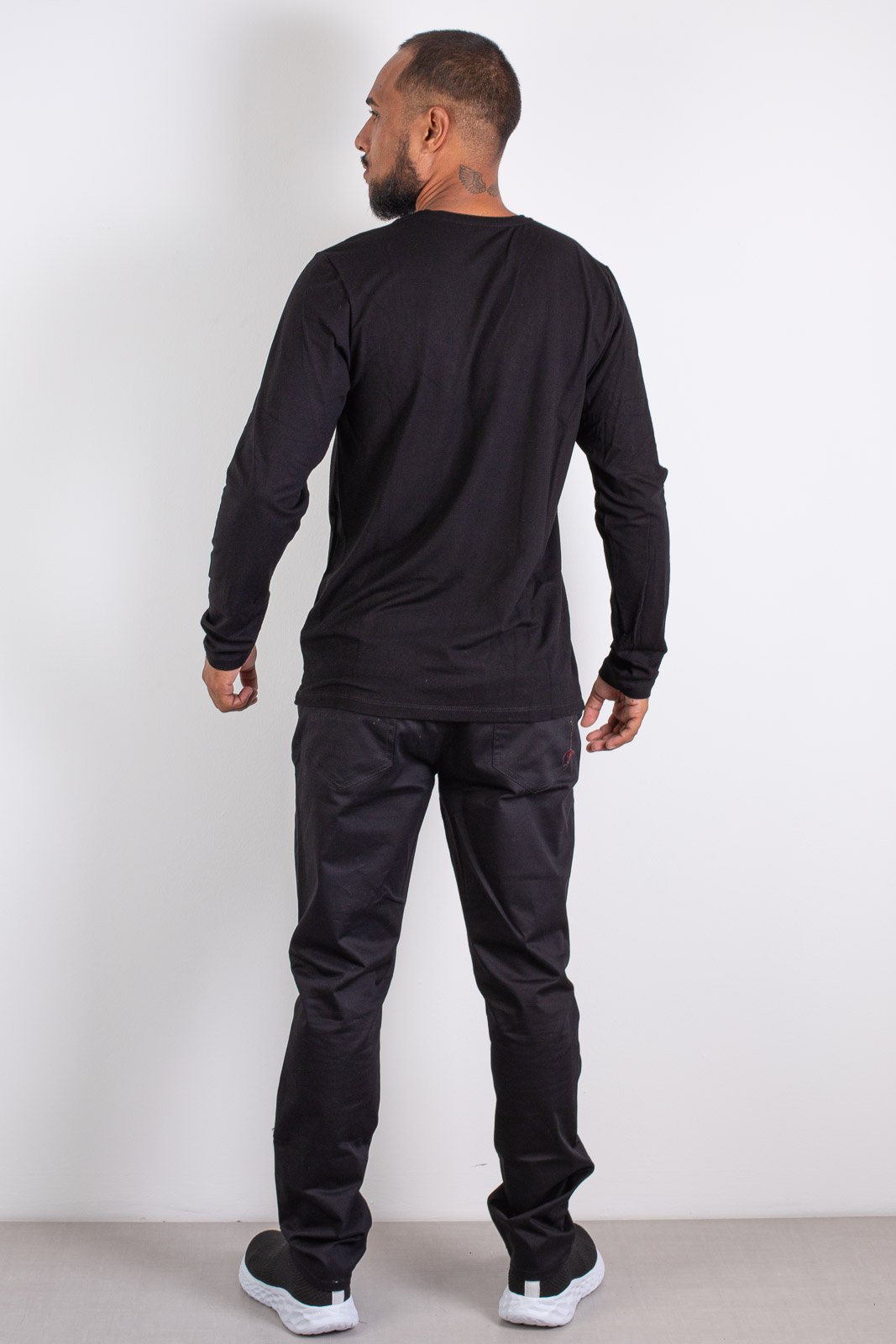 Camiseta masculina manga longa viscose premium 560111 Preto