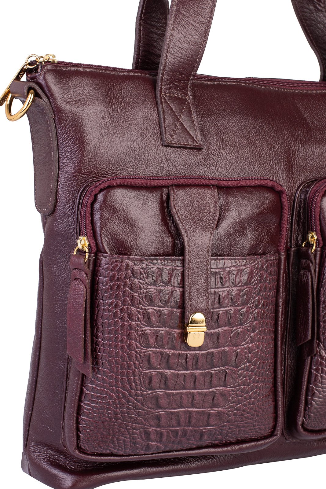 Bolsa para notebook de couro croco Jaque Vermelho