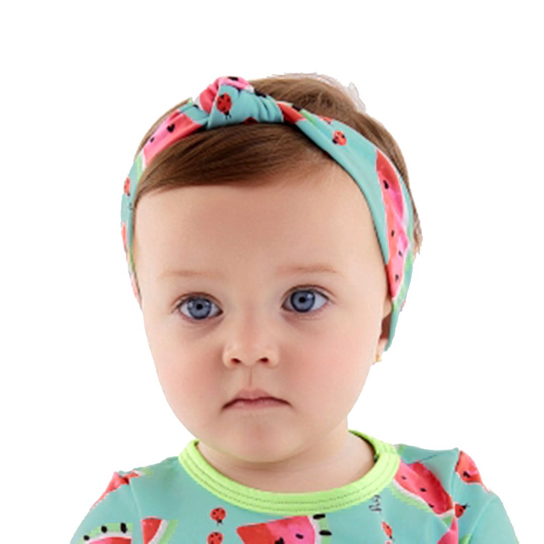 Faixa de Cabeça Praia Infantil Melancias Turquesa Up Baby Verde