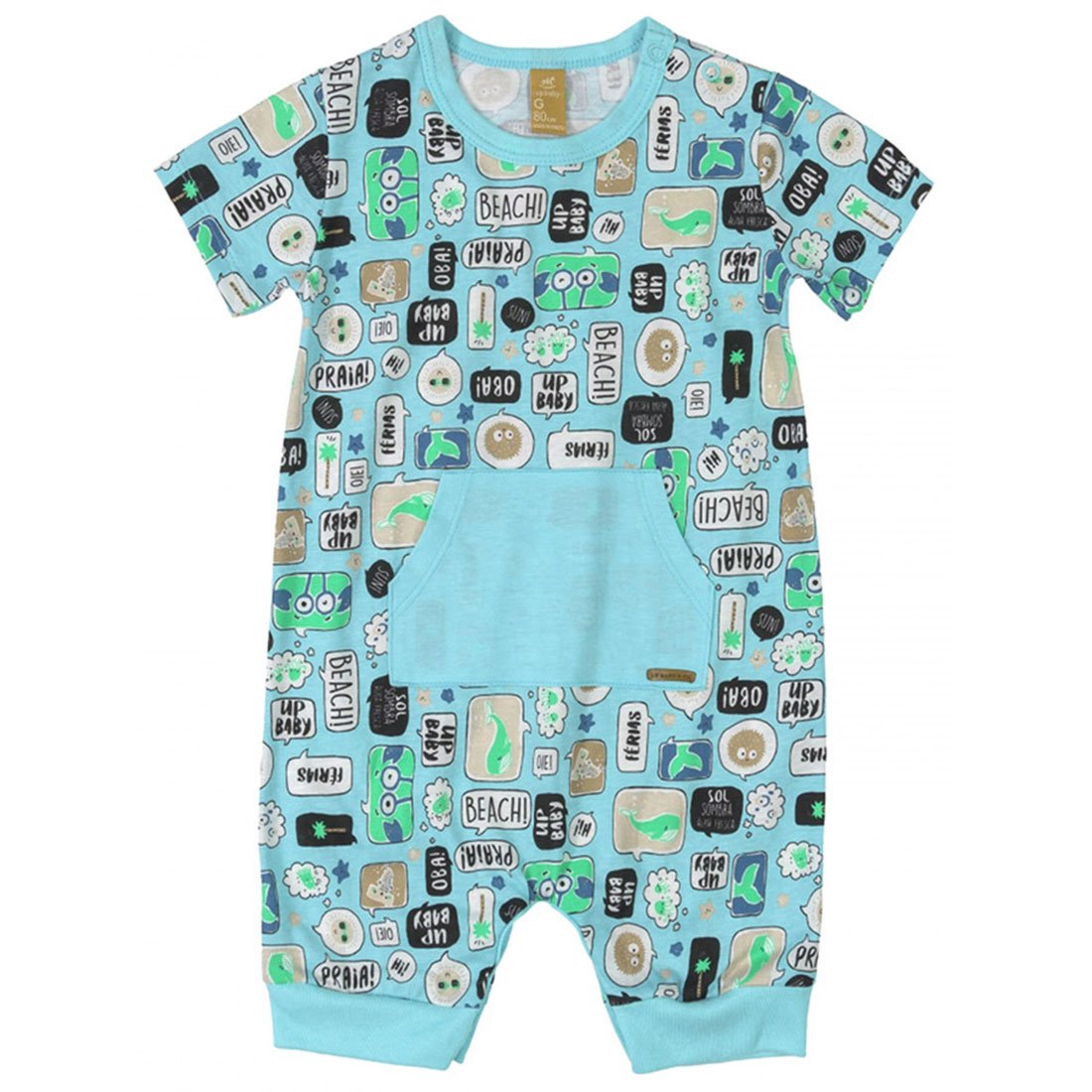 Macaquinho Infantil Balões Turquesa Up Baby Azul